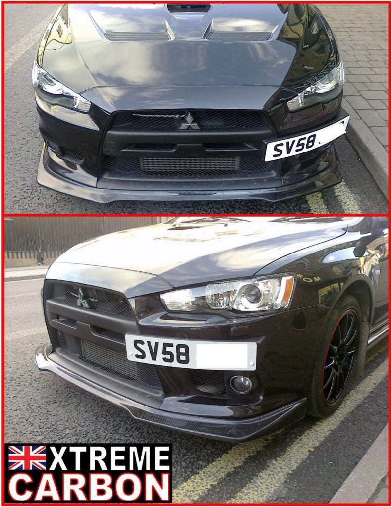 Mitsubishi Evo X Ralliart style front lip spoiler - Xtreme Carbon UK