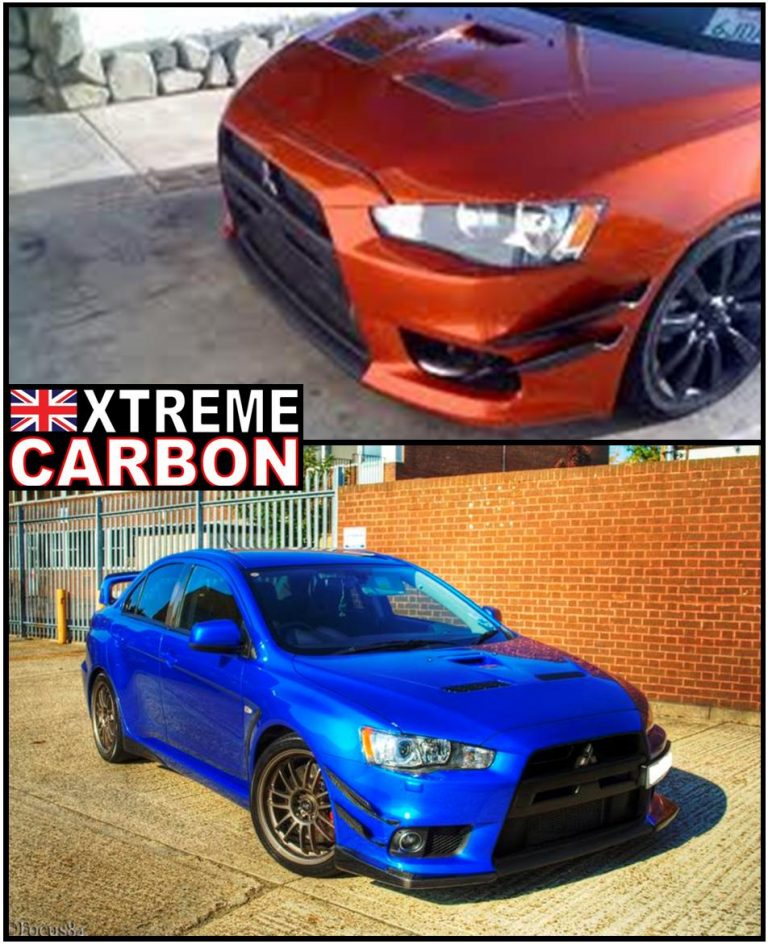 Mitsubishi Evo X V-style Front bumper canards set (4 Piece) - Xtreme ...