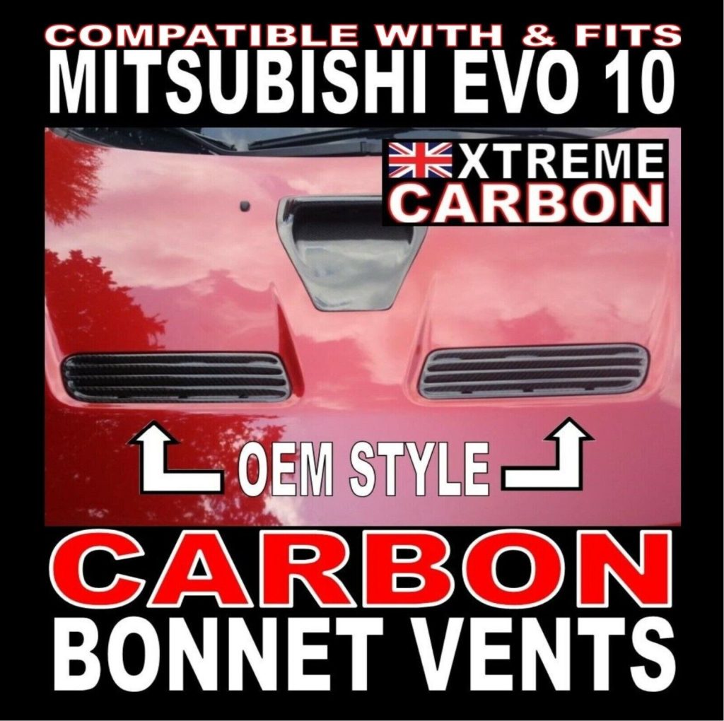 Mitsubishi Evo X OEM style bonnet vents - Xtreme Carbon UK