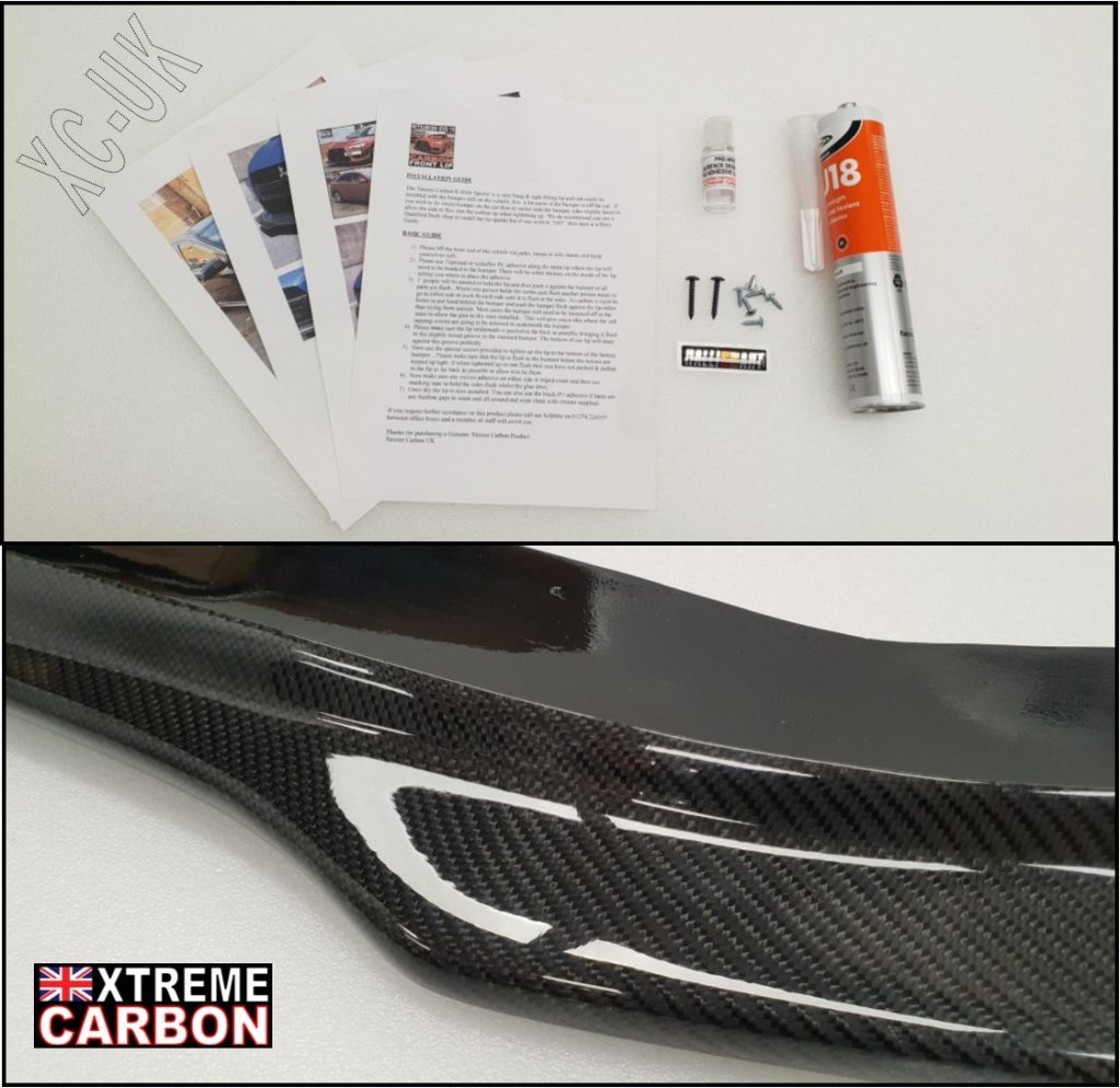 Mitsubishi Evo X Ralliart style front lip spoiler - Xtreme Carbon UK