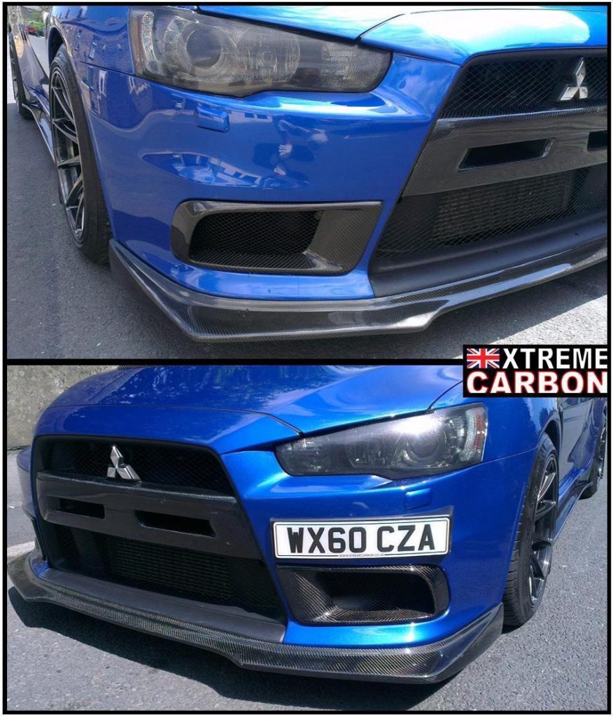 Mitsubishi Evo X Ralliart Style front bumper air ducts fog delete kit ...