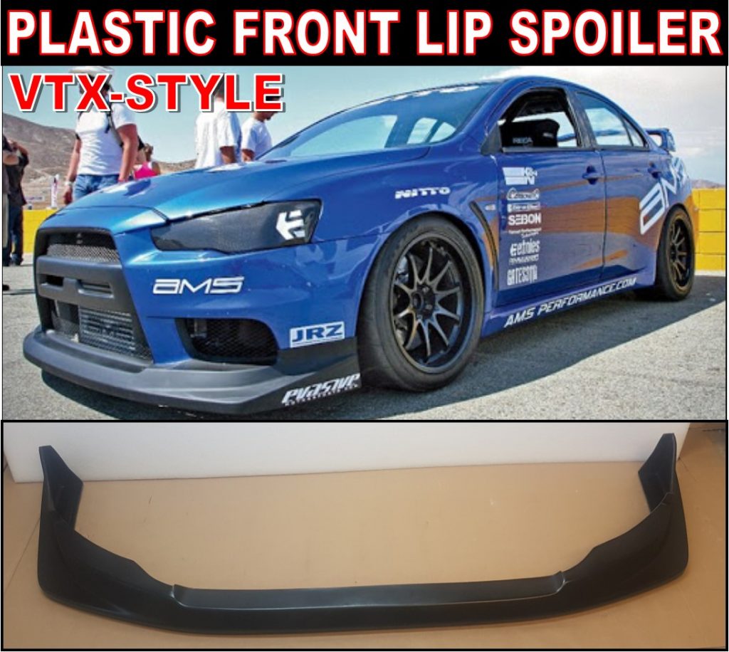 Mitsubishi Evo X VTX Style front lip spoiler PU Plastic – Xtreme Carbon UK