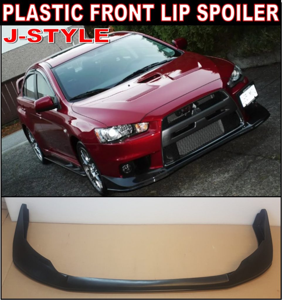 Mitsubishi Evo X J-Style front lip spoiler PU Plastic - Xtreme Carbon UK